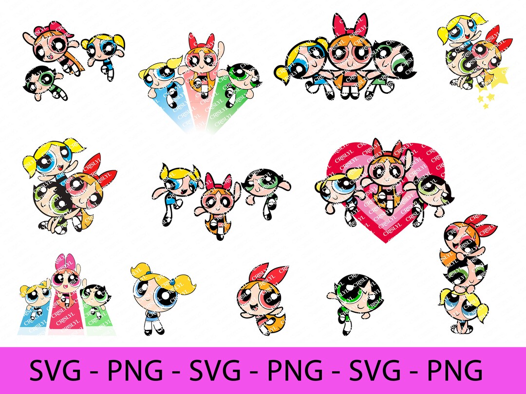 The Powerpuff Girls SVG Package, Powerpuff Girls PNG, Powerpuff Svg Cut ...