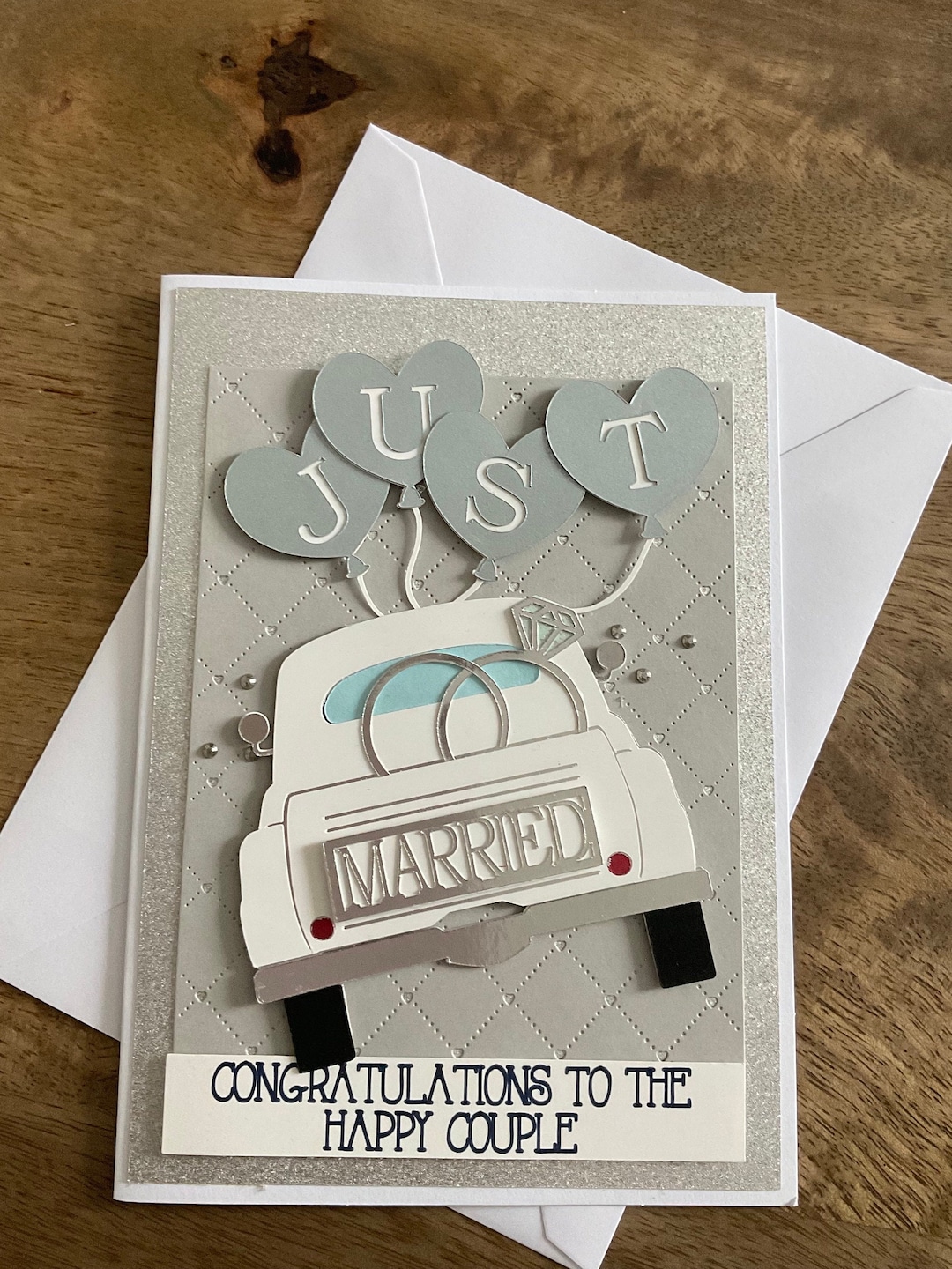 Just Married Handmade Wedding Card | Beautifully Crafted, Unique Design ...