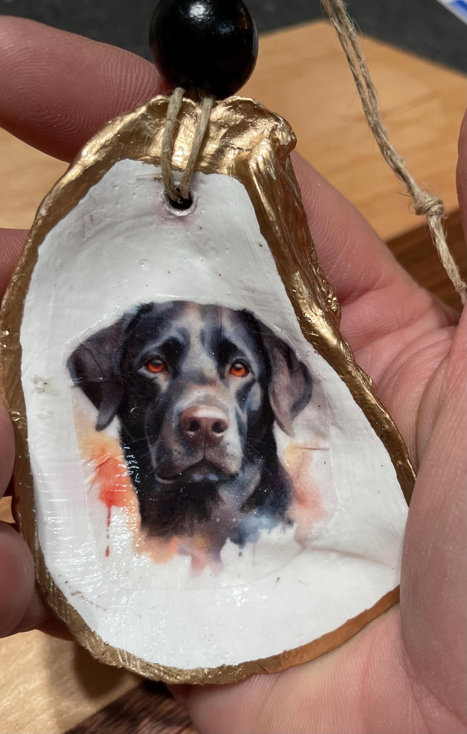 Black Labrador Retriever Oyster Shell Ornament - Item # 1815 - Etsy