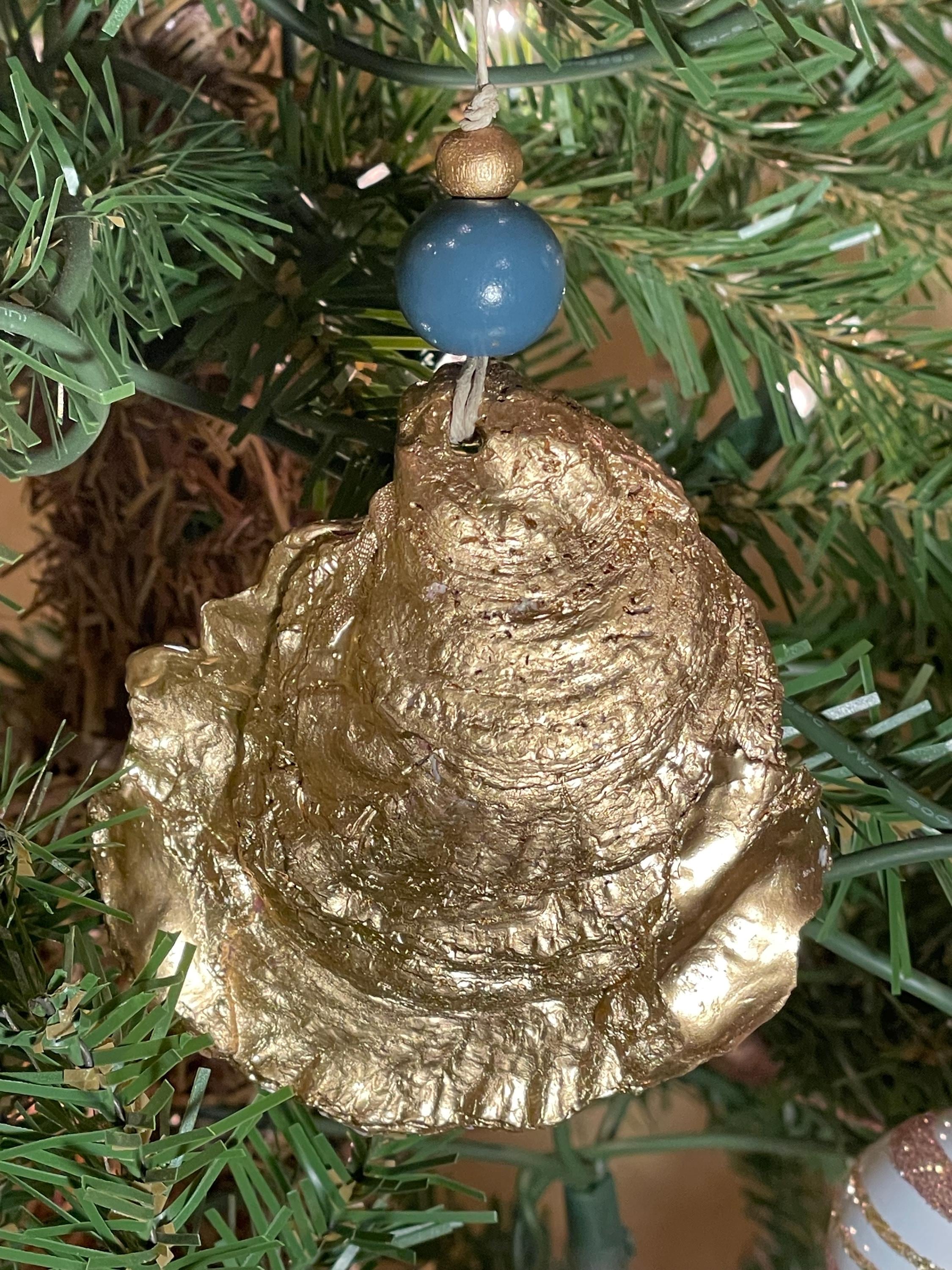Shark Tooth Oyster Shell Ornament With Real Fossilized Sharks Tooth! - Etsy