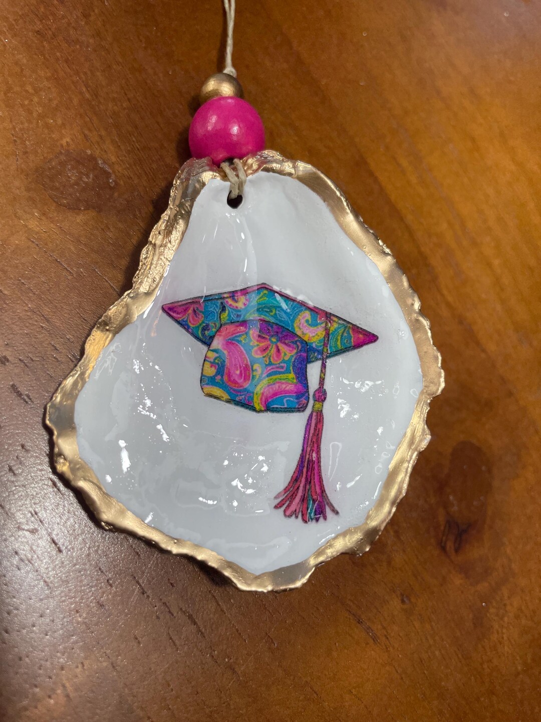 Graduation Cap Decoupaged Oyster Shell Ornament - Etsy