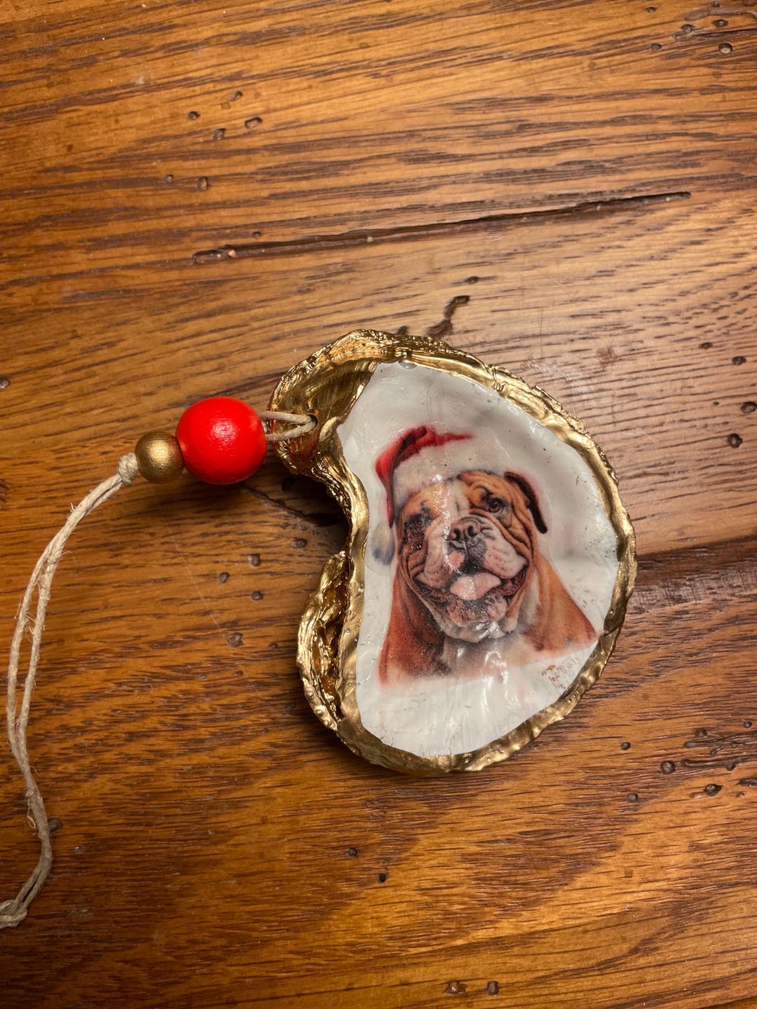 Christmas Bulldog Oyster Shell Ornament - Item # 1562 - Etsy