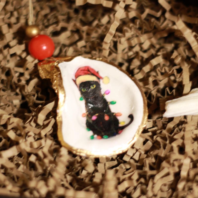 Black Cat Oyster Shell - Etsy