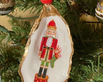 Black and Gold Nutcracker Oyster Shell Ornament - Etsy