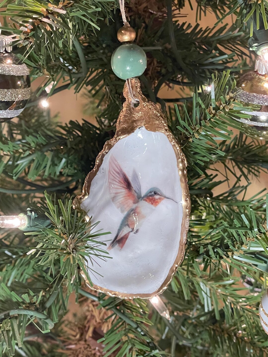 Hummingbird Oyster Shell Ornament - Etsy