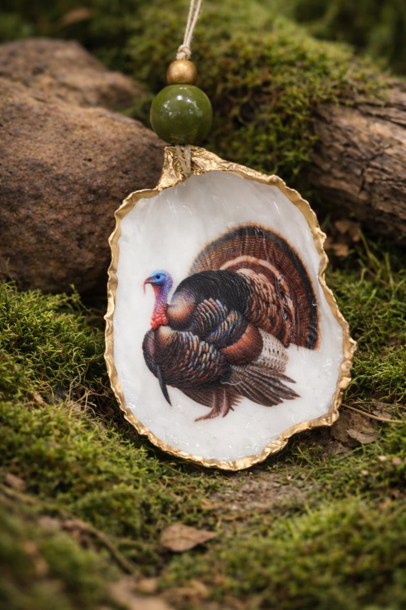 Wild Turkey 2 Decoupaged Oyster Shell Ornament - Etsy