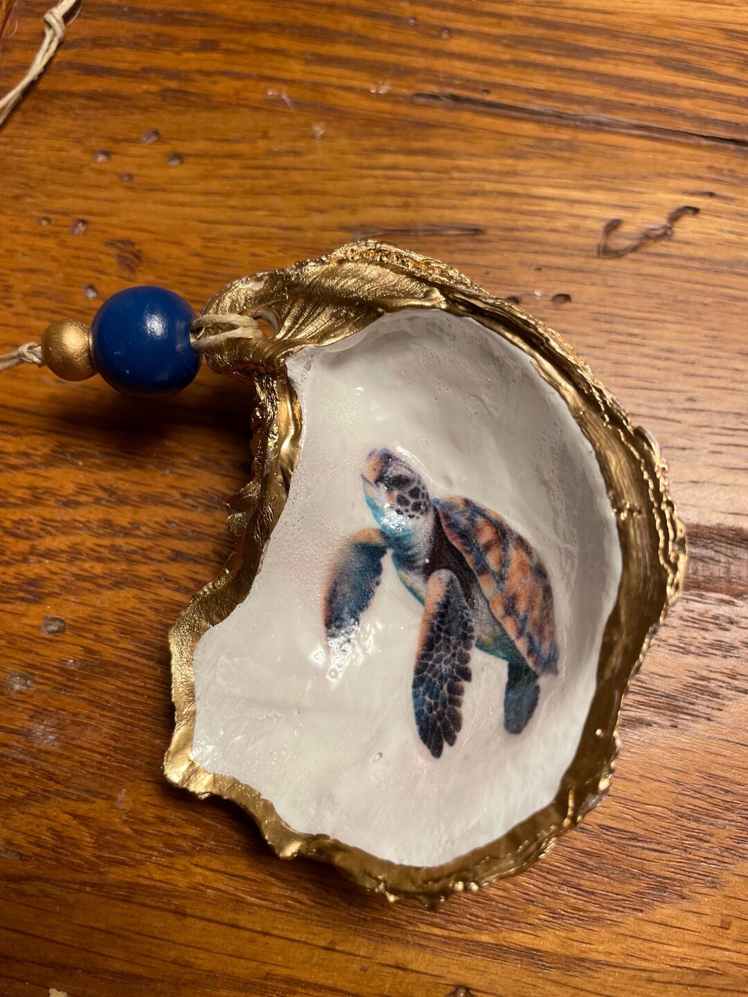 Sea Turtle Oyster Shell Ornament - Item # 1515 - Etsy