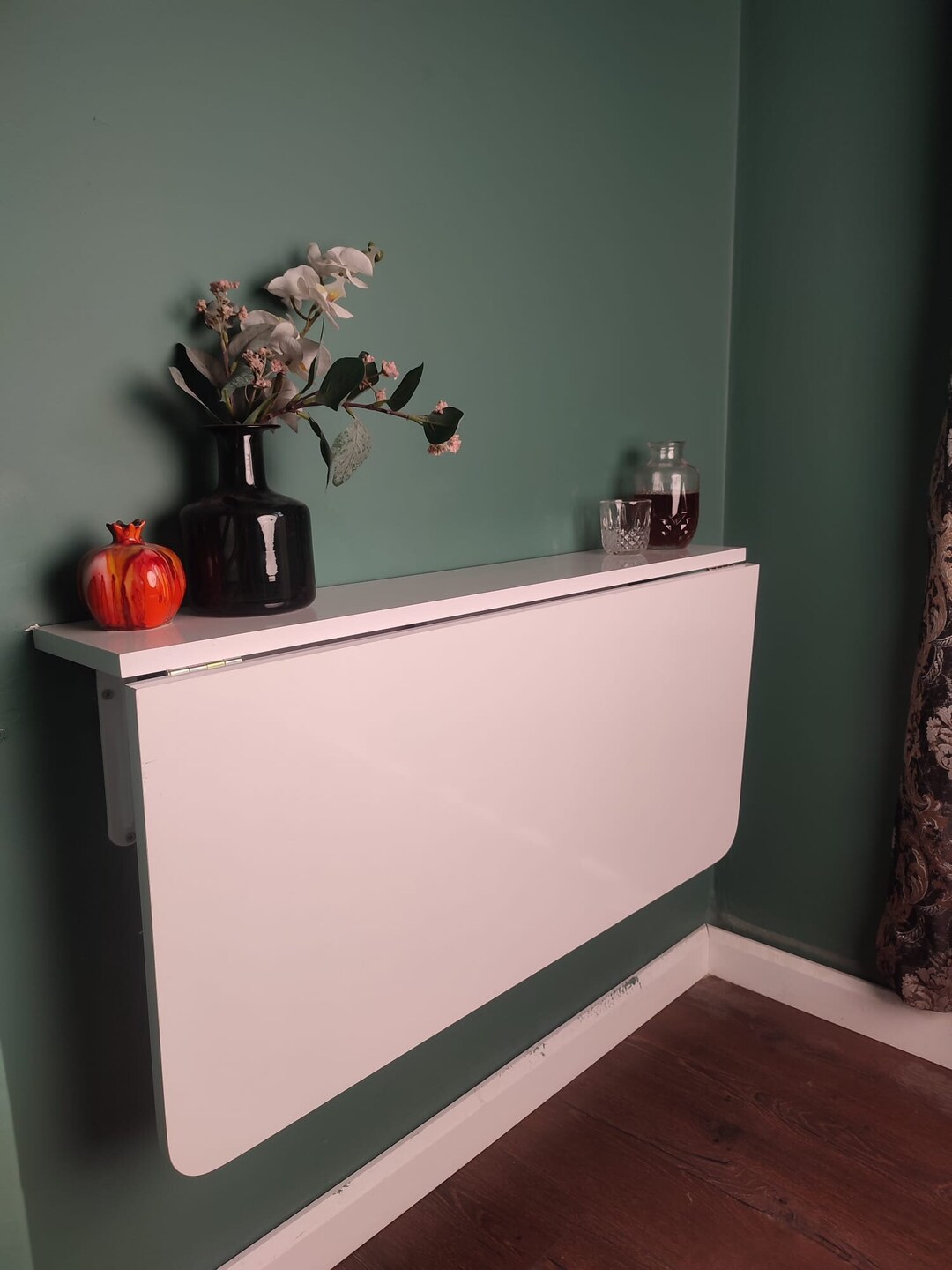 Wall Mounted Folding White Murphy Table, Foldable Home Office Desk ...