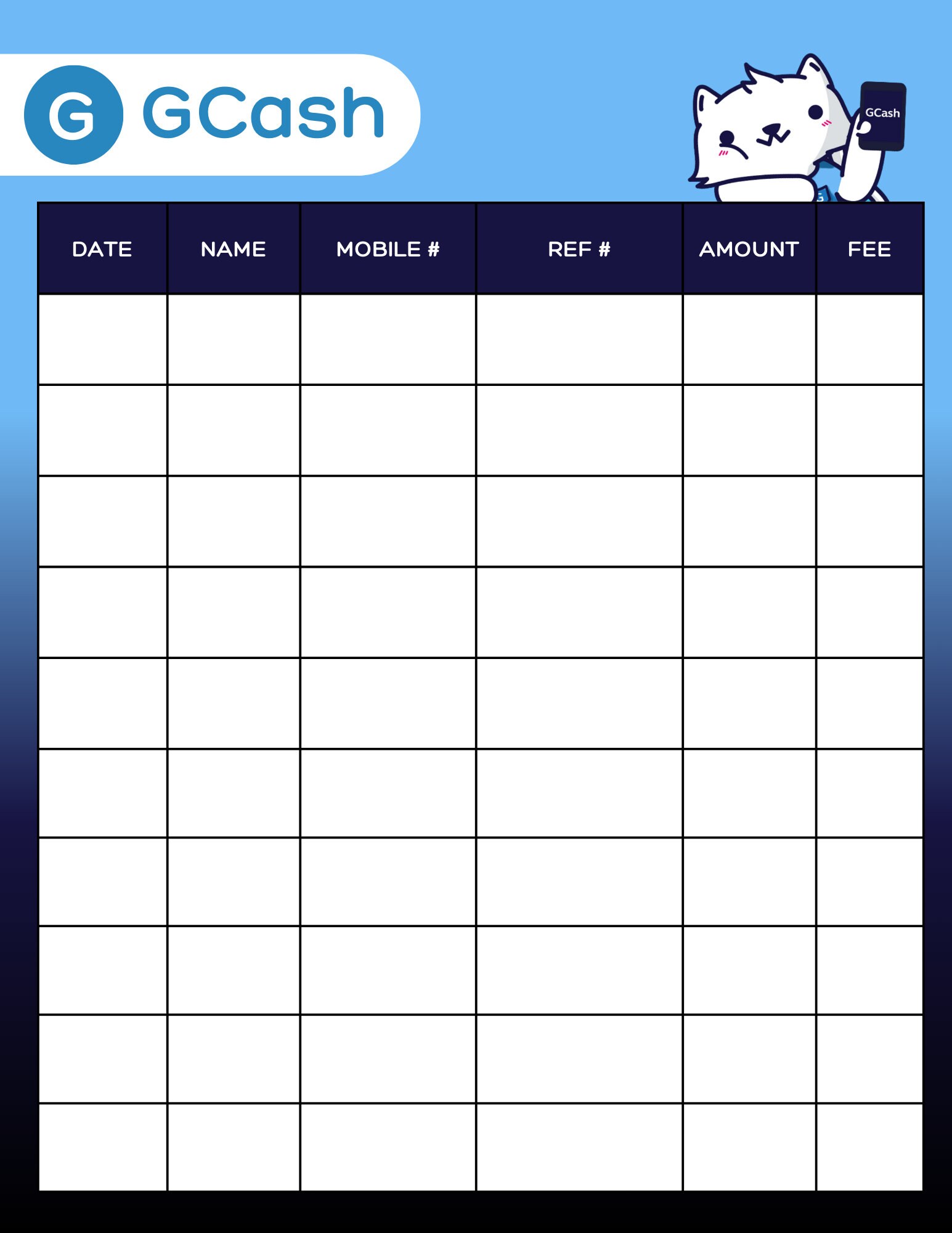 Gcash Transaction History Template - Etsy