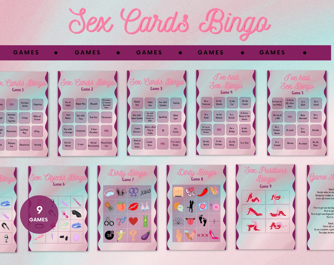 Printable Sex Bingo Cards For Adults Instant Download Party Games For