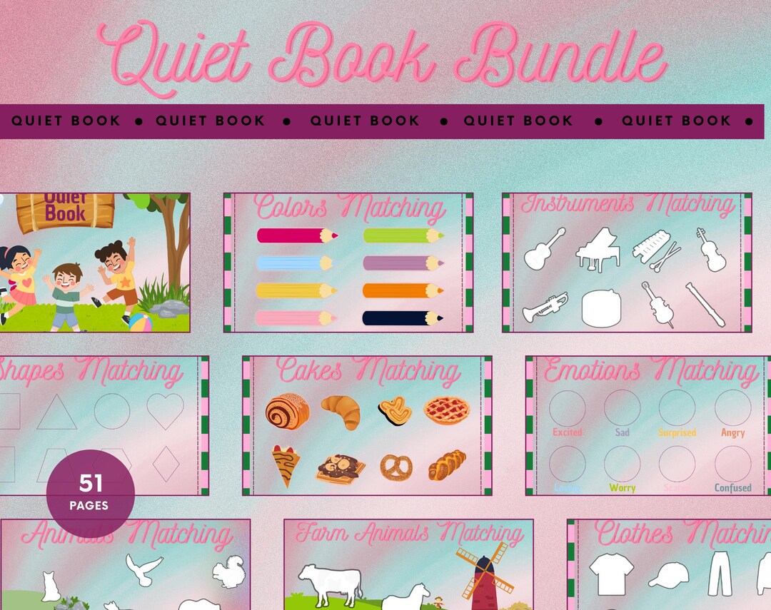 Printable Quiet Book Bundle for Toddlers | Editable Preschool ...