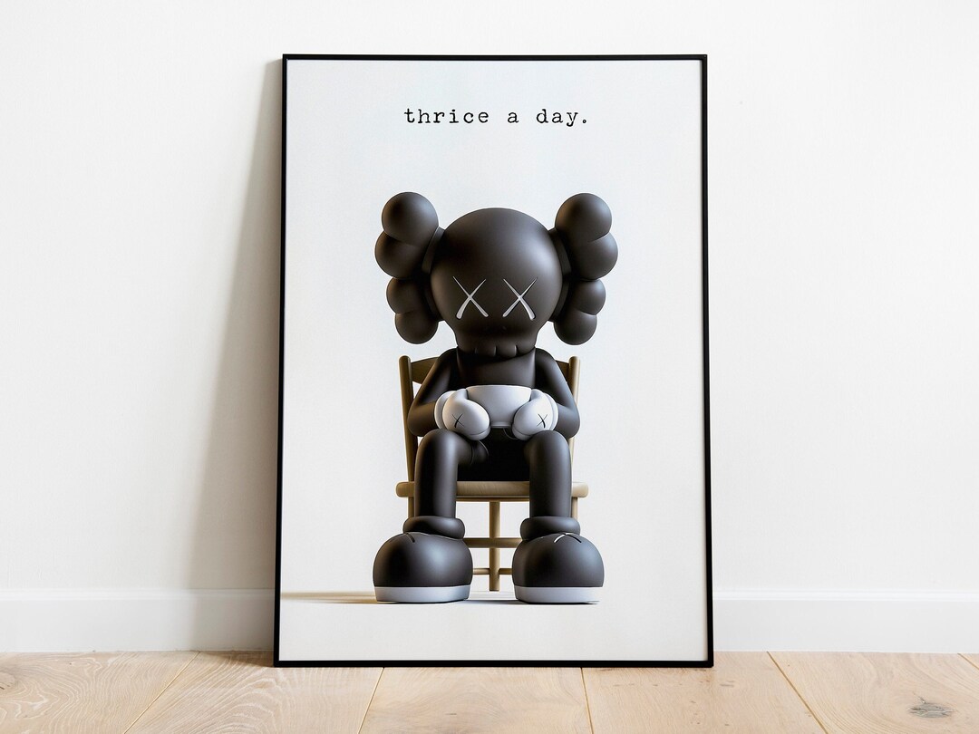 Foodie Kaws: Dining Room Kaws Inspired Wall Art, Minimal Hypebeast ...