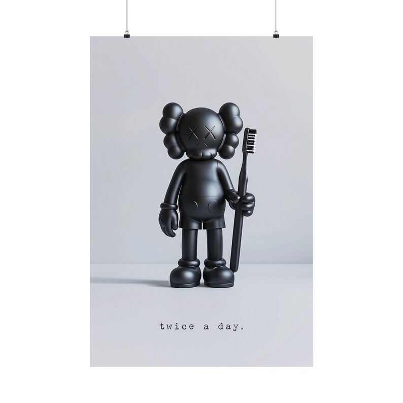 Minimal Funny Kaws Bathroom Decor, Hypebeast Figure Digital Poster ...