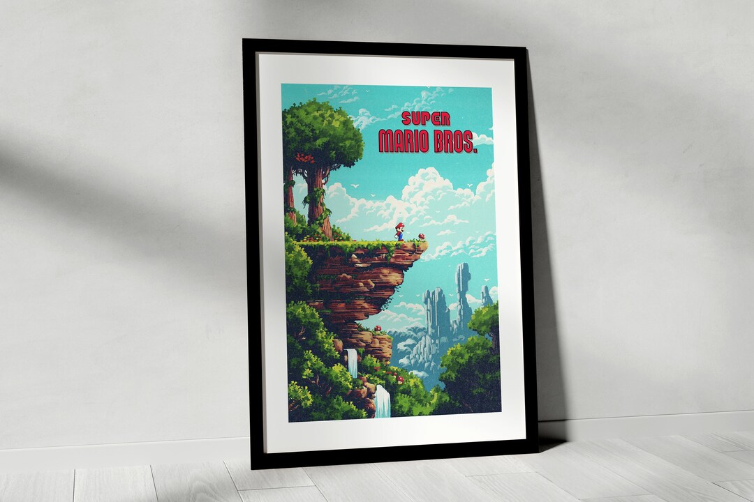 Póster digital inspirado en juegos de 8 bits de Super Mario Bros de ...