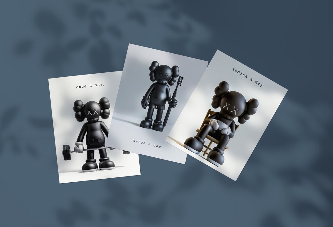 Self Care Kaws: Minimalistic Hypebeast Figure Home Decor, Set of 3 Kaws ...