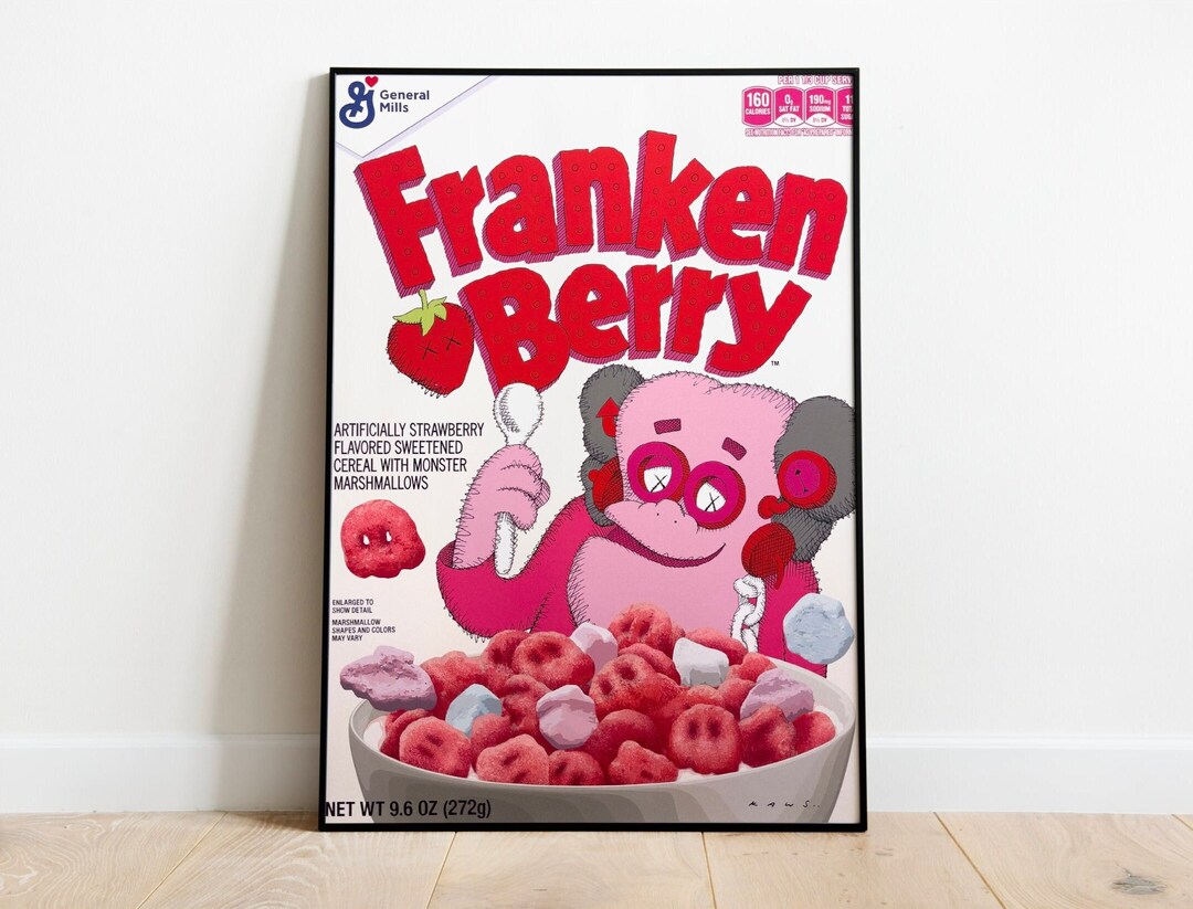 Monster Mash Kaws franken Berry Digital Poster, Halloween Cartoon Wall ...