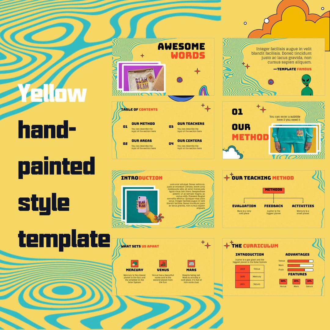 Yellow Hand-painted Education Plan Templates | Creative Powerpoint ...