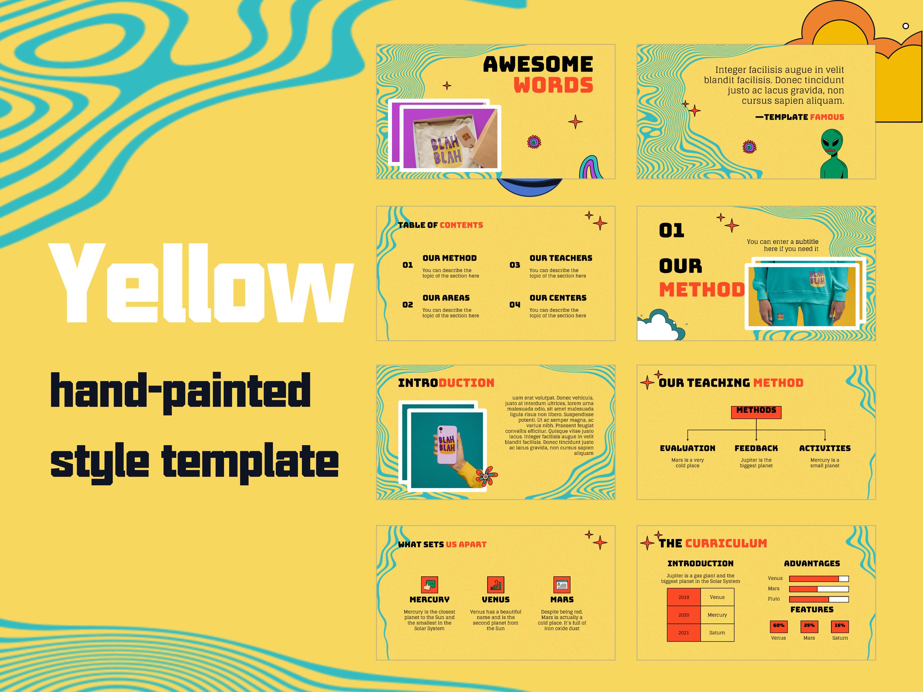 Yellow Hand-painted Education Plan Templates | Creative Powerpoint ...