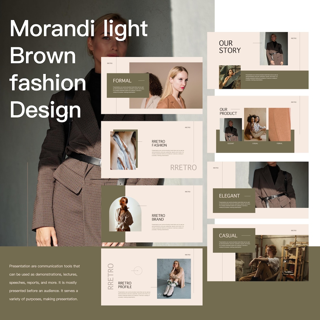 Morandi Light Brown Powerpoint Templates | Elegant Minimalist Business ...
