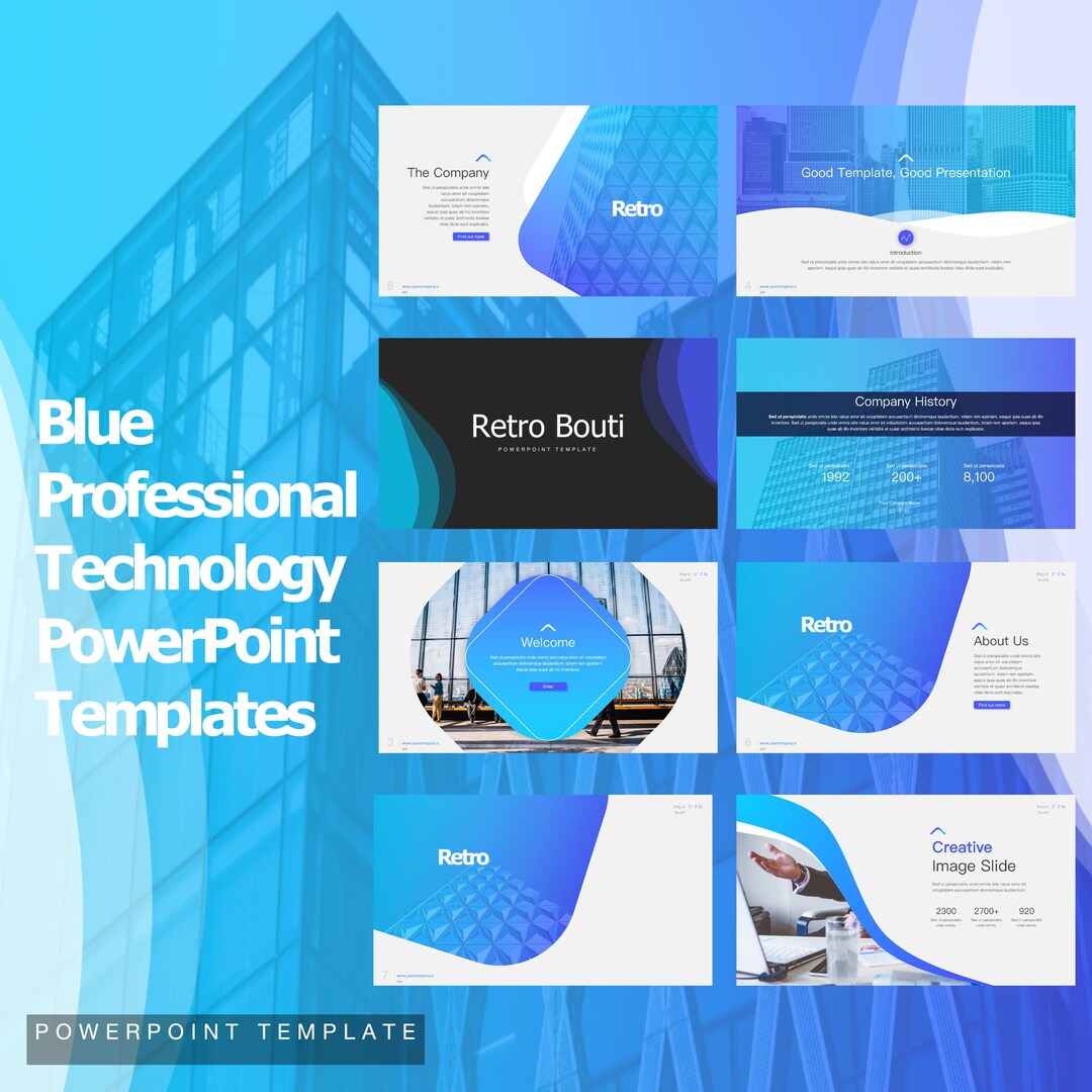 Blue Professional Technology Powerpoint Templates | Business & AI ...