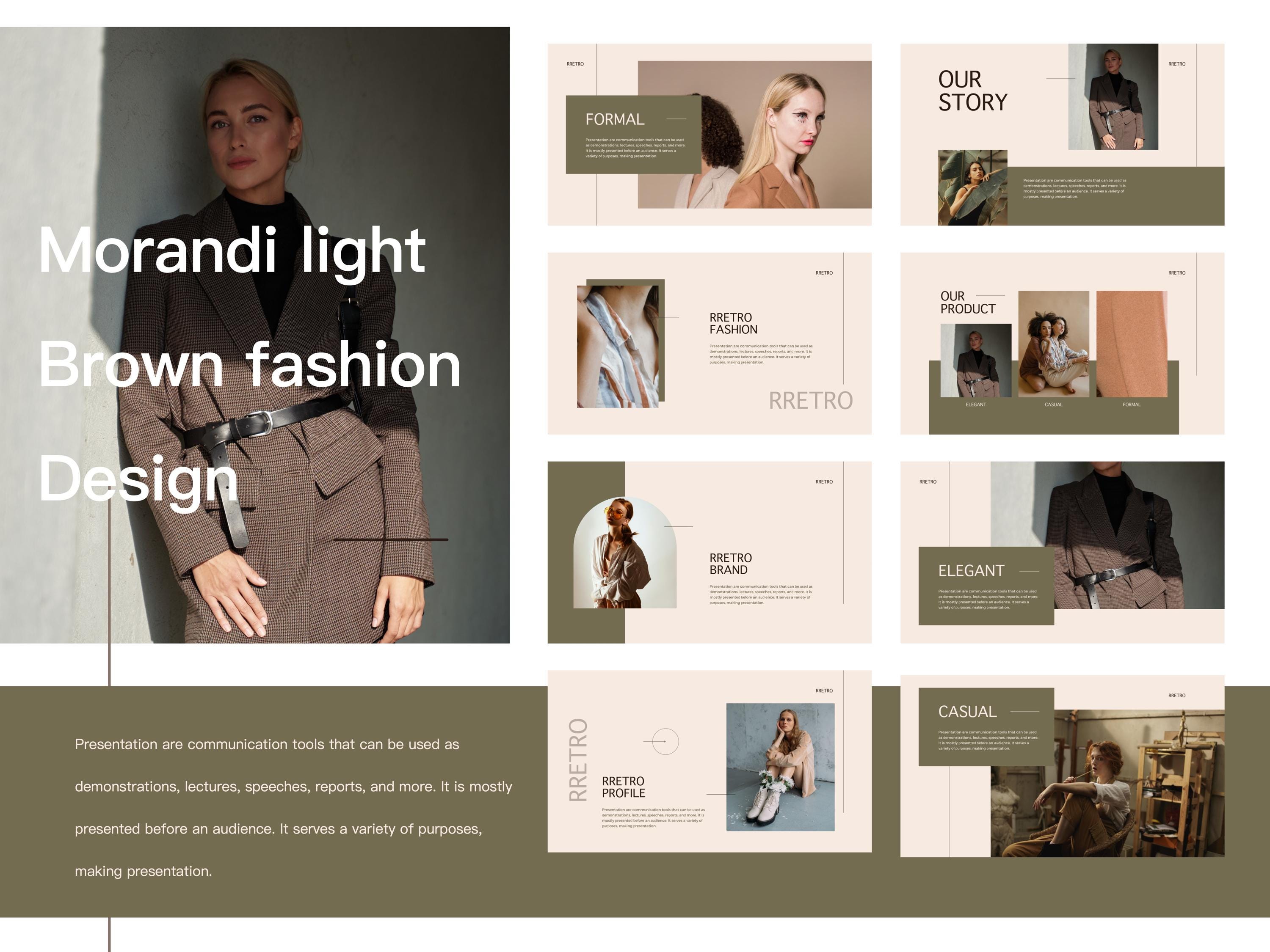 Morandi Light Brown Powerpoint Templates | Elegant Minimalist Business ...