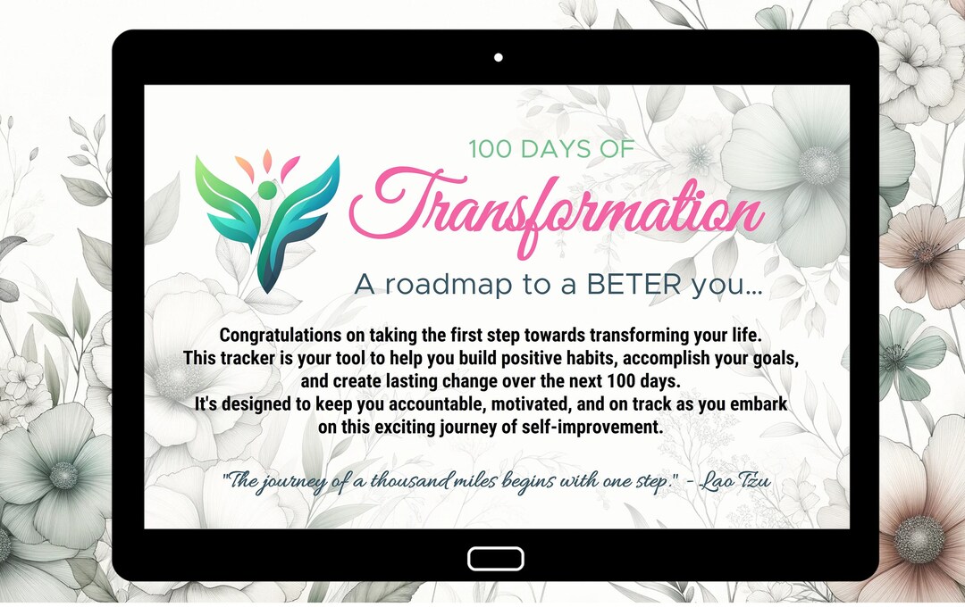 100 Days of Transformation Habit Tracker - Etsy