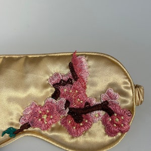 Beautiful Hand Embroidered Gold Eye Mask With Floral Design Applique ...