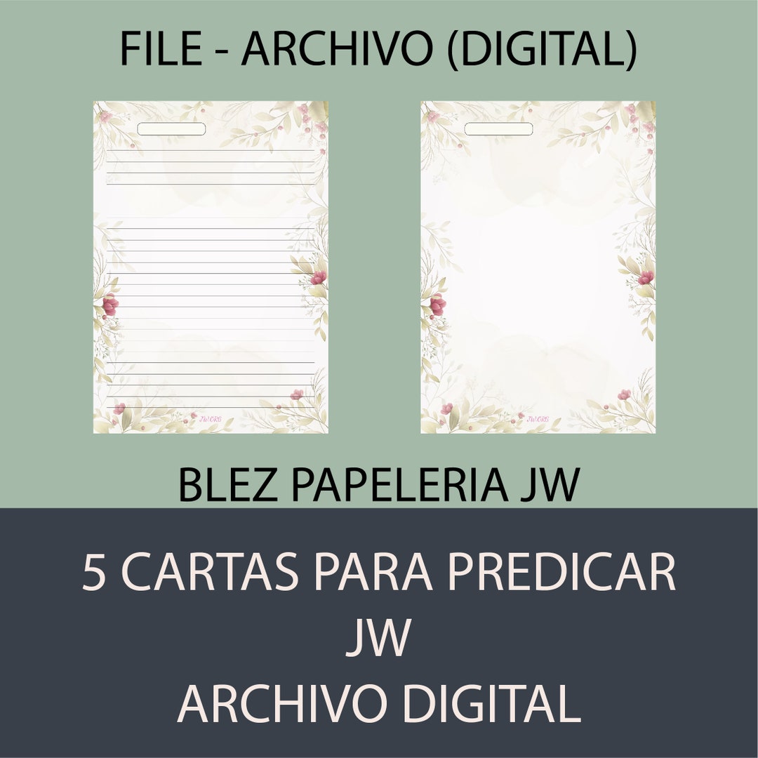 JW Letters 5 / Letter Writing / Mega Pack of 5 Printable Sheets Jehovah ...