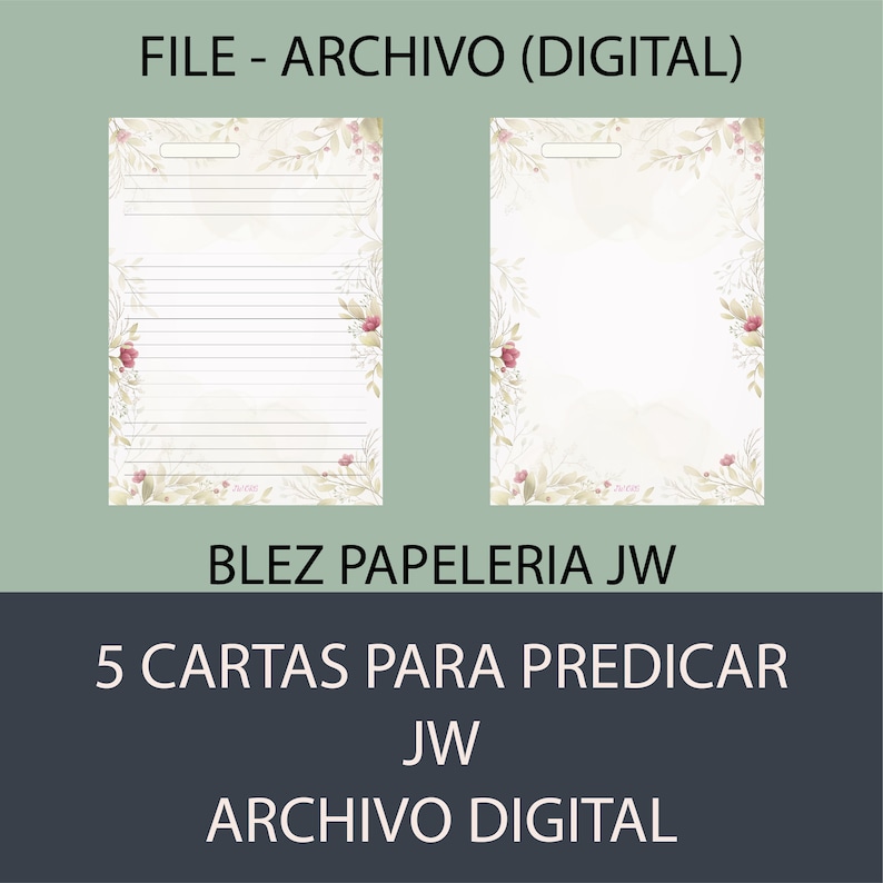 JW Letters 5 / Letter Writing / Mega Pack of 5 Printable Sheets Jehovah ...