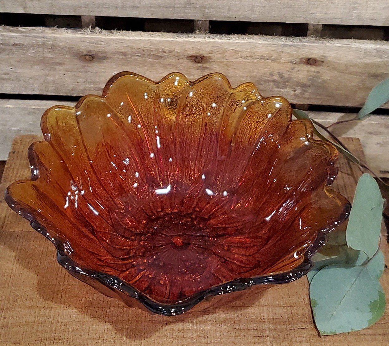 Vintage Indiana Glass Co Lily Pons Pattern Glass Bowl, Amber and Red - Etsy