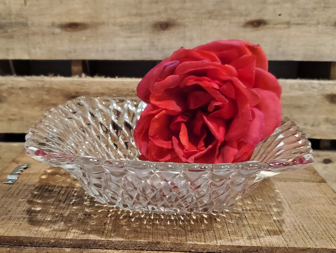 Vintage Square Diamond Pattern Depression Glass Bowls, Indiana Glass Co ...