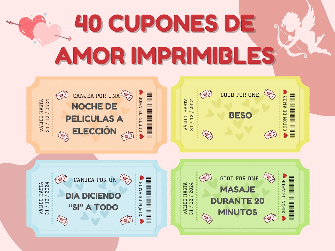 40 Cupones románticos, cupones para parejas, Cupones de amor ...