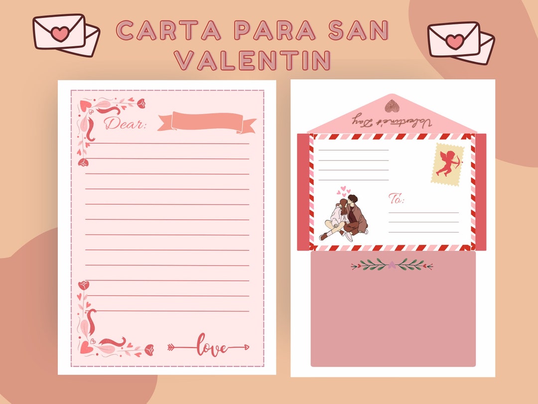 Love Letter Template for Valentine's Day-cupid Print, Love Letter ...