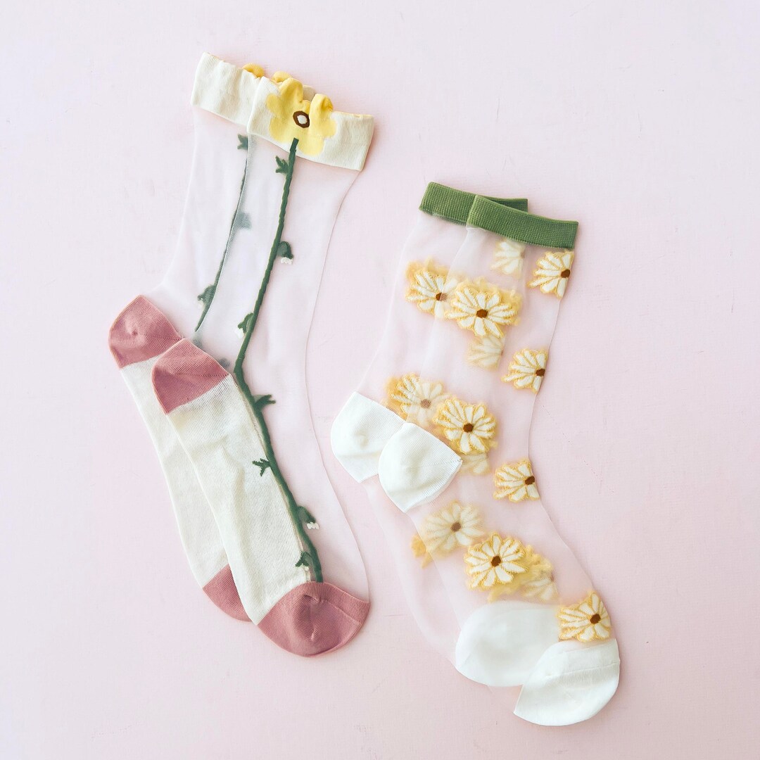 Glass Socks Set 3 Pairs Translucent Socks Breathable Socks Sheer ...