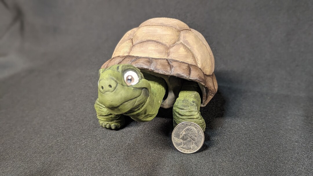 Hand-painted Articulated Turtle - Etsy