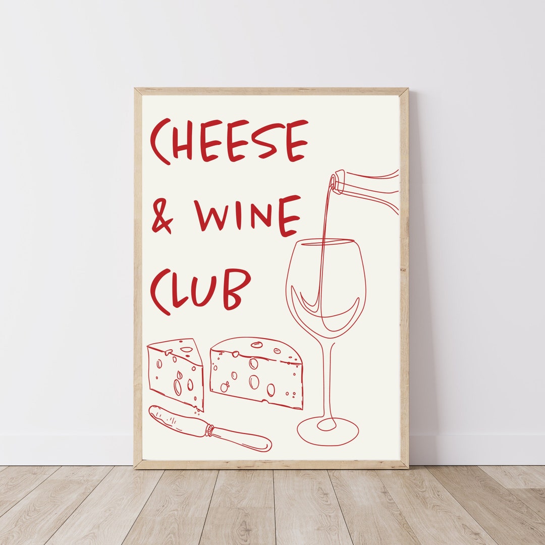 Cheese & Wine Club Digital Print - Etsy