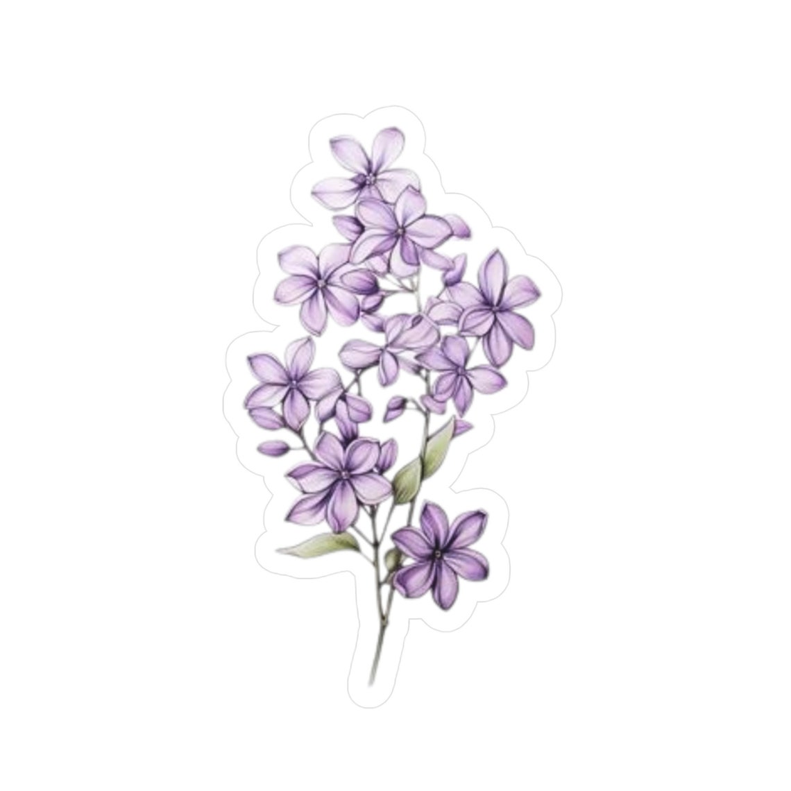 Lilac Flower Sticker | Lilac Vinyl Decal | Watercolor Flower Decal ...