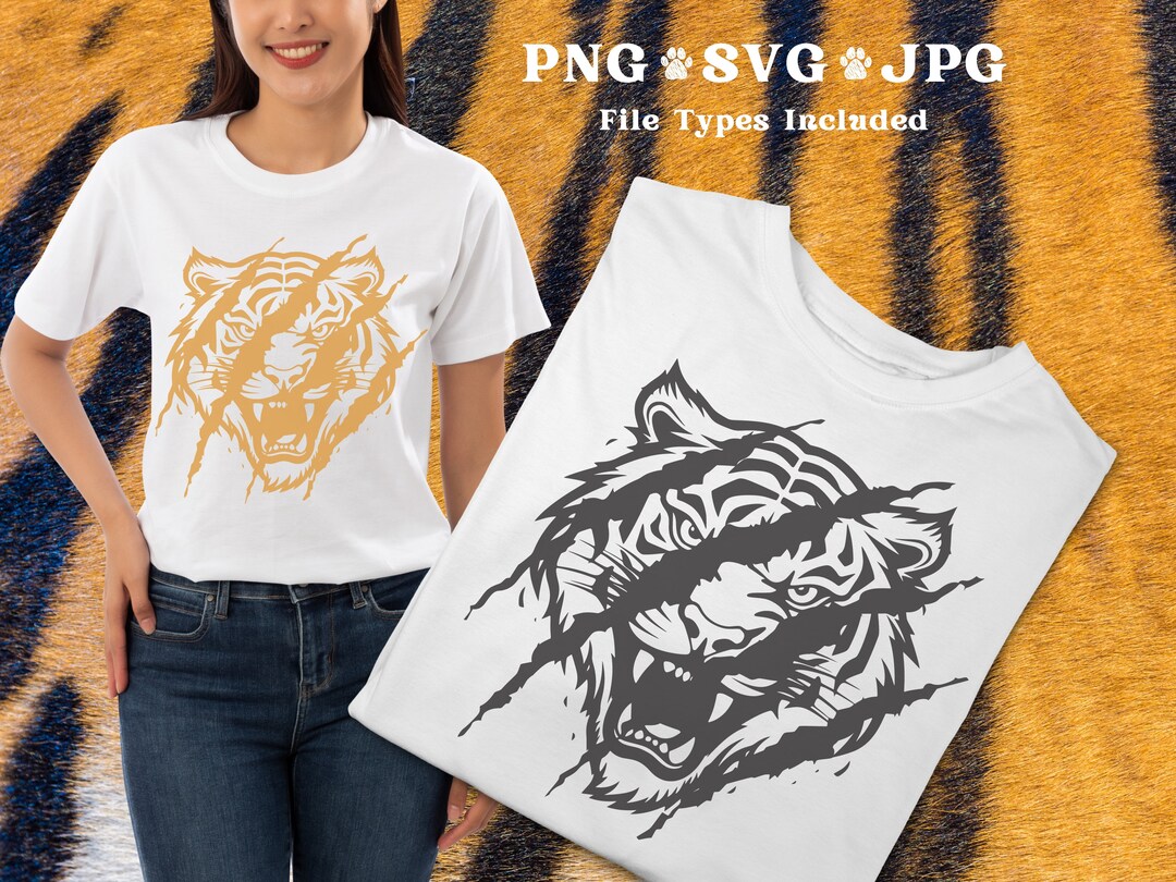 Tiger SVG, Clawed Tiger Head SVG, Tiger Ripping SVG - Etsy
