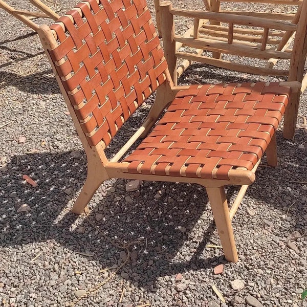 Leather Sling Chair - Etsy