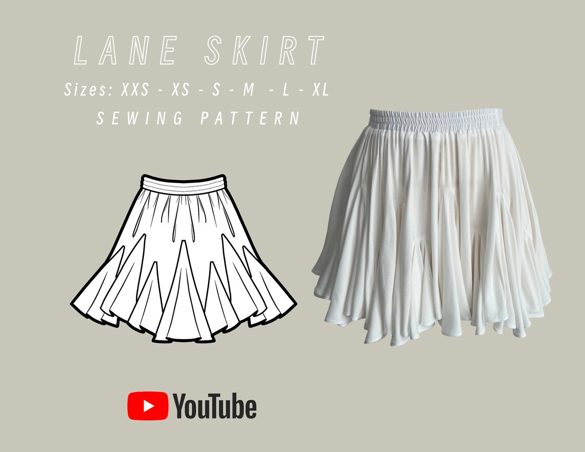 Lane Skirt || PDF Sewing Pattern With Youtube Tutorial. - Etsy