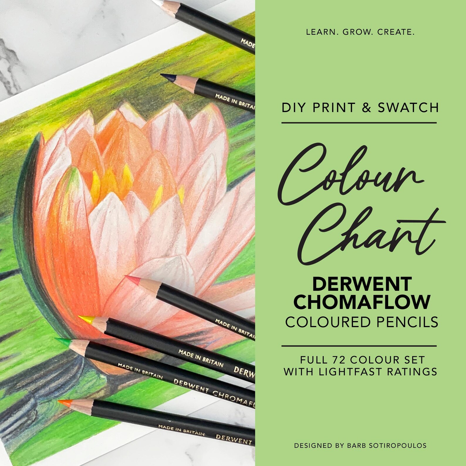 Printable Derwent Chromaflow Coloured Pencil Chart - Etsy