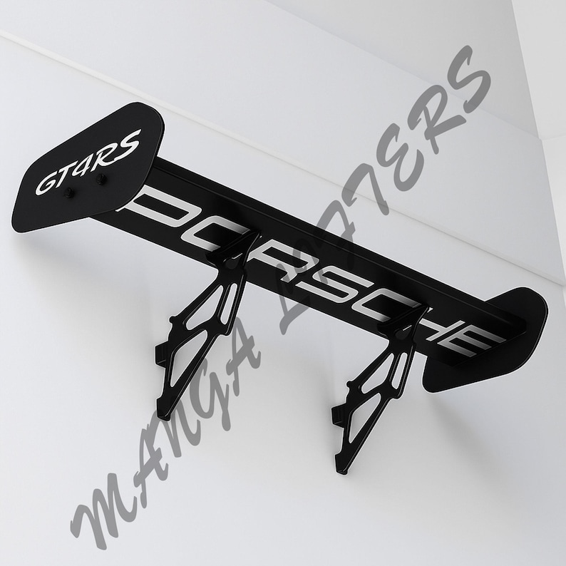 Custom Porsche Style Wall Art - Supercar Decor - Car Spoiler Shelf - Etsy