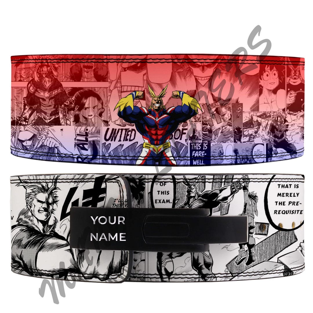 Anime Leather Lever Gym Belt: All Might, Powerlifting Manga - Etsy