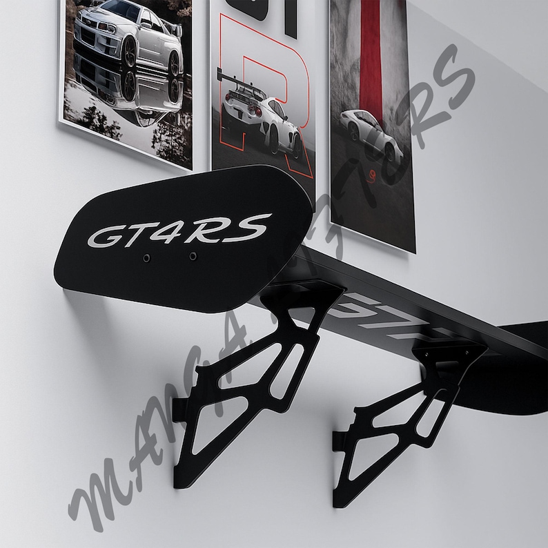 Custom Porsche Style Wall Art - Supercar Decor - Car Spoiler Shelf - Etsy