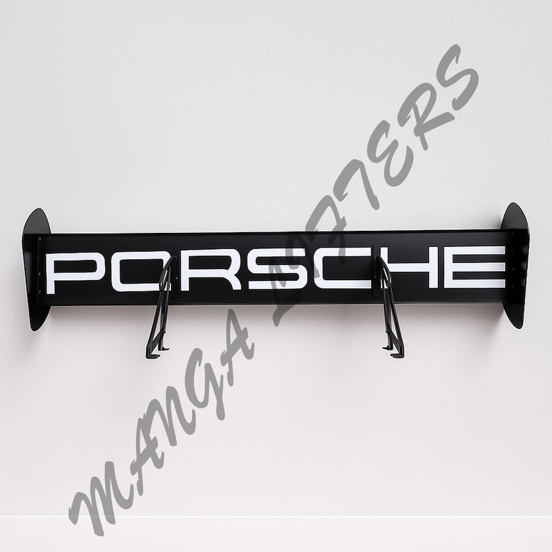 Custom Porsche Style Wall Art - Supercar Decor - Car Spoiler Shelf - Etsy