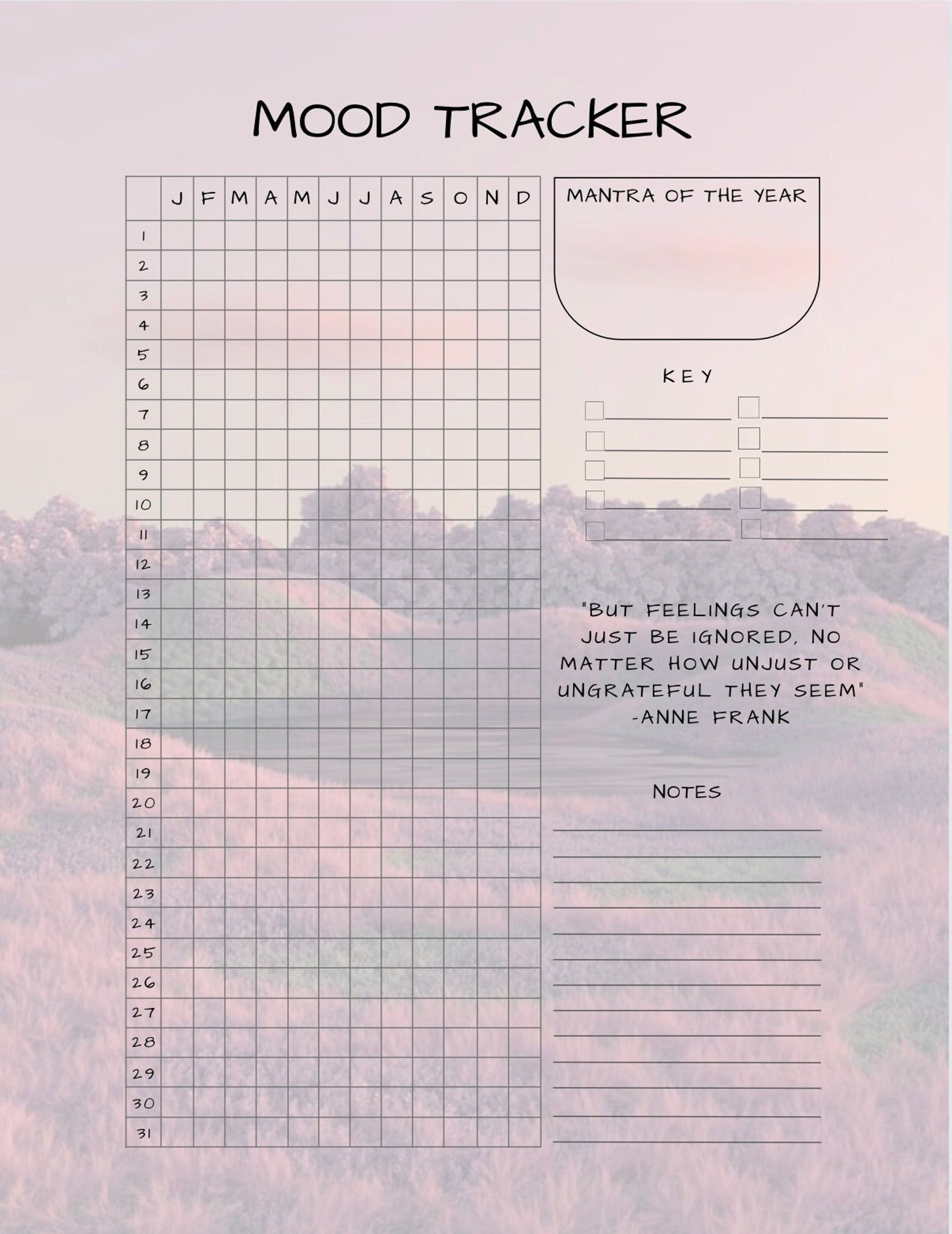 Mood Tracker - Purple Mountain - Etsy