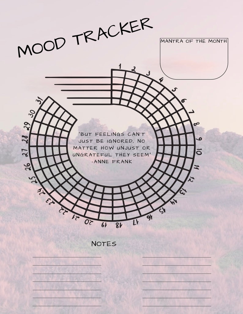 Mood Tracker - Purple Mountain - Etsy