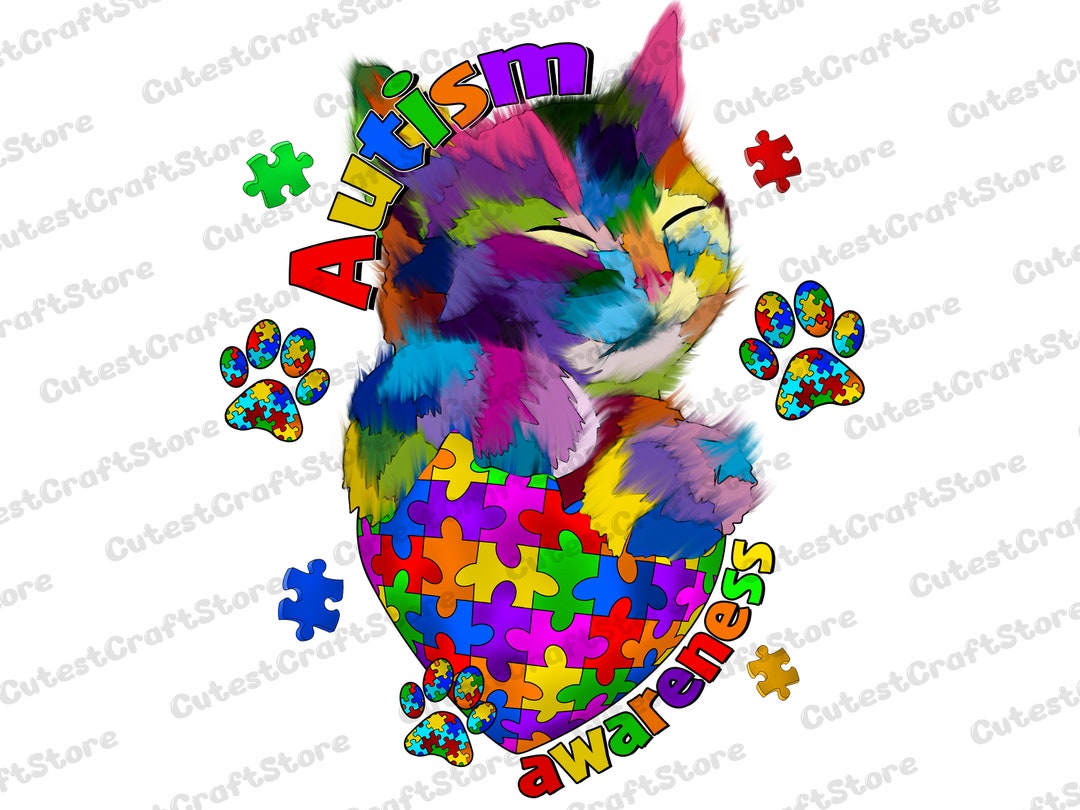 Autism Awareness Png, Austim Png, Autism Cat Png, Cat Png, Paws Png ...