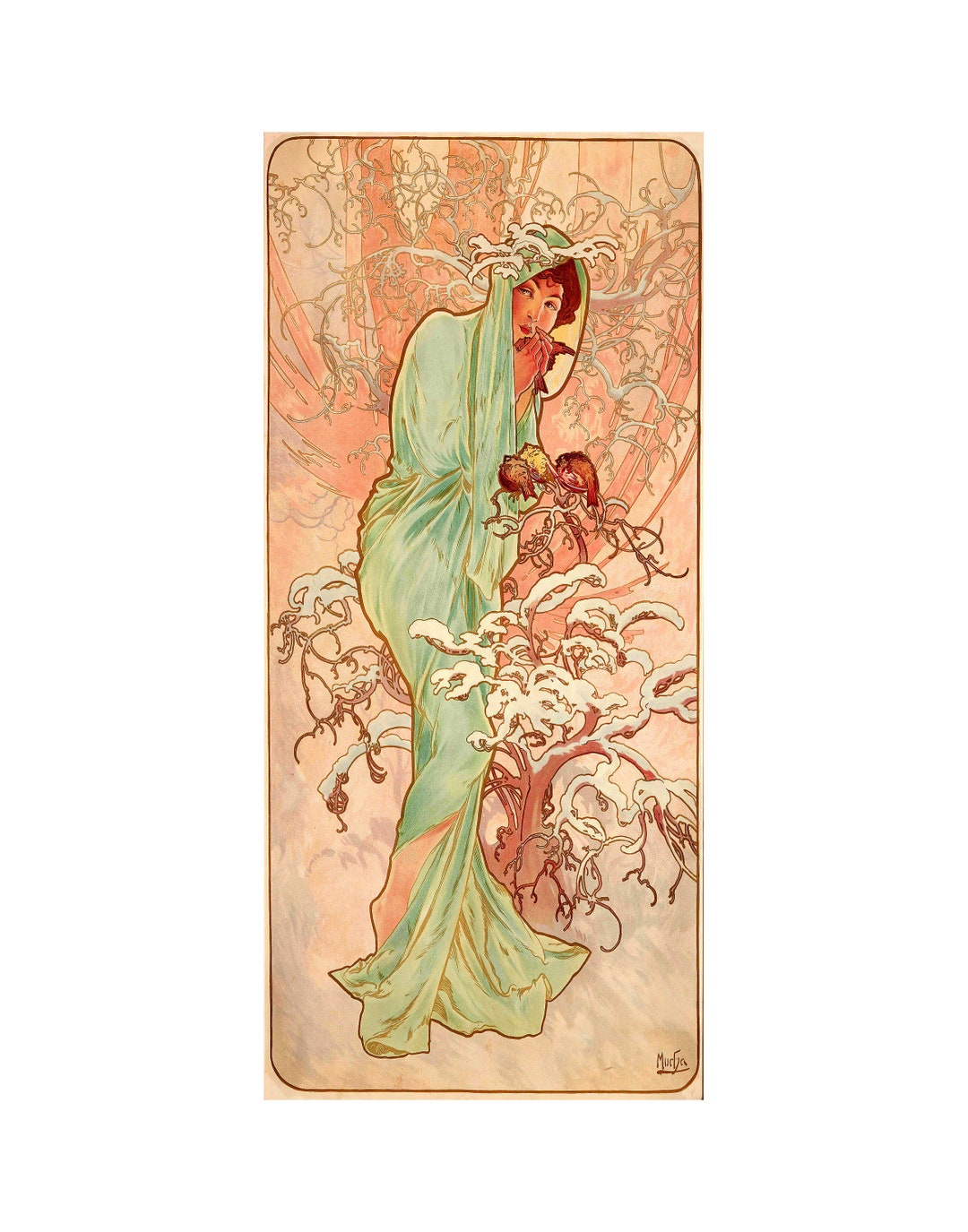 Alphonse Mucha Painted, Les Saisons 1 1896 Copy 5x11 11x14a - Etsy