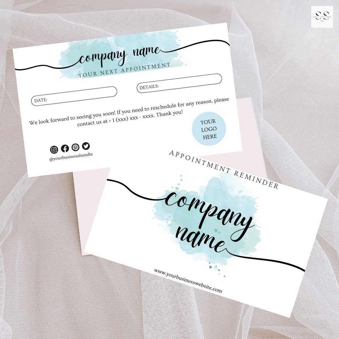 Printable Modern Appointment Card, Editable Appointment Card ...